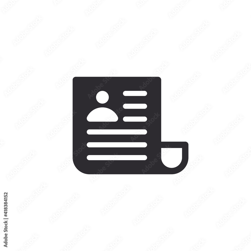 Vetor de Document icon. Profile sign. Paper icon. Prepare document ... Vetor de Document icon. Profile sign. Paper icon. Prepare document ...