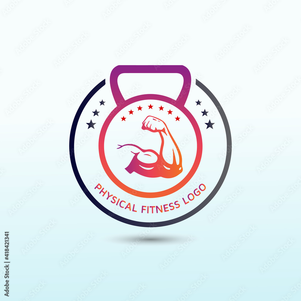 Dynamic logo for Personal Training with dumbbell icon. Virtual CrossFit ...