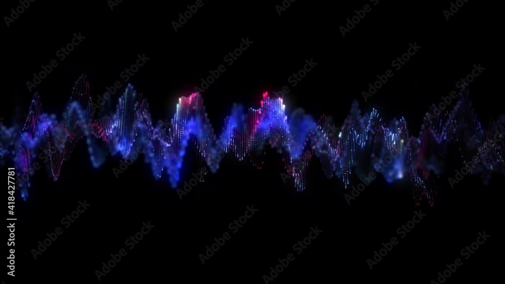 Animation. Abstract glowing lines background. Wavy form neon line ...