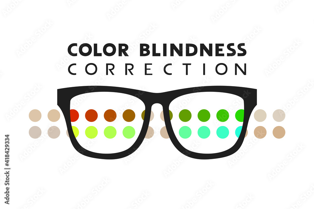Color blindness correction glasses Stock Vector | Adobe Stock