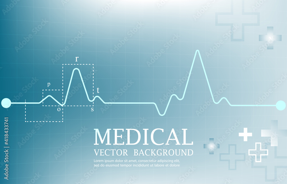 ECG heartbeat medical vector wallpaper template Stock Vector | Adobe Stock
