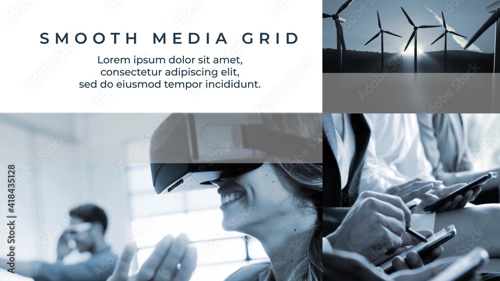 Smooth Corporate Media Grid Stock Template | Adobe Stock