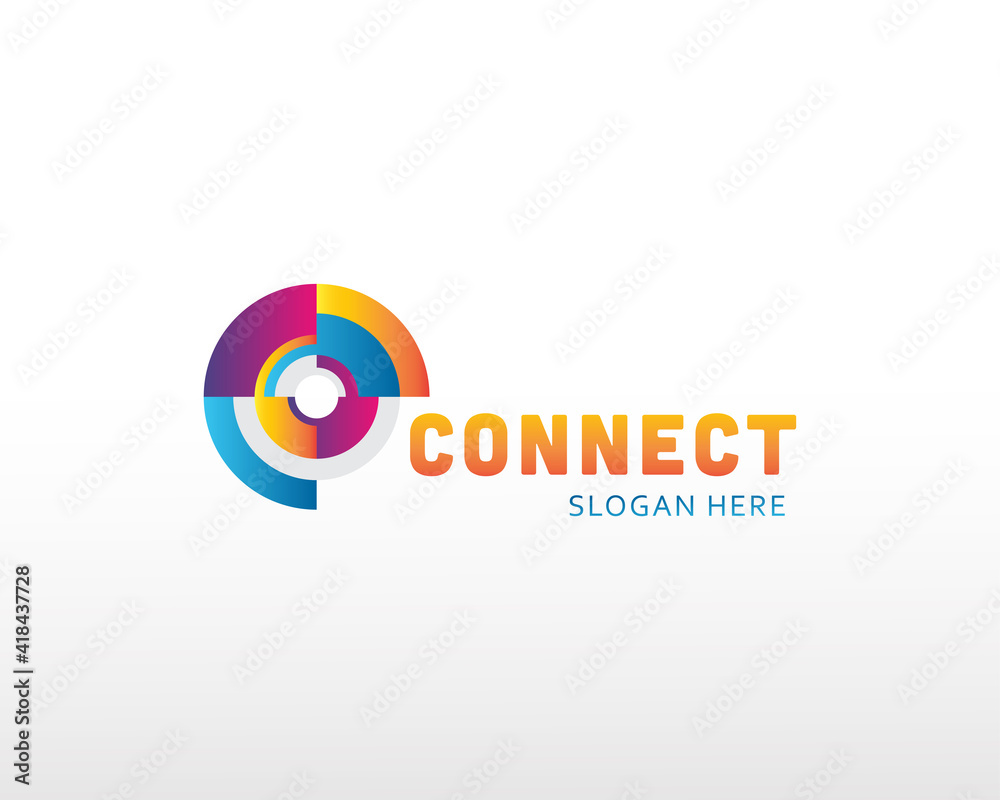 connect logo tech logo pixel logo camera logo digital studio Stock ...