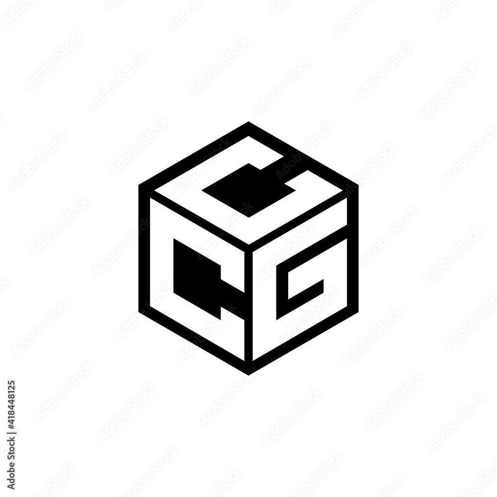 CGC letter logo design with white background in illustrator, cube logo ...