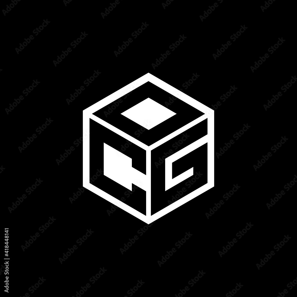 CGD letter logo design with black background in illustrator, cube logo ...