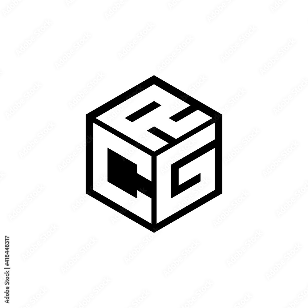 CGR letter logo design with white background in illustrator, cube logo ...