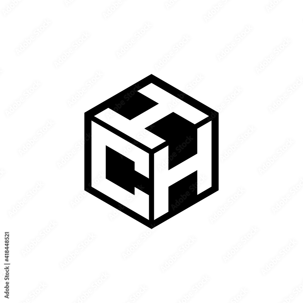 CHH letter logo design with white background in illustrator, cube logo ...