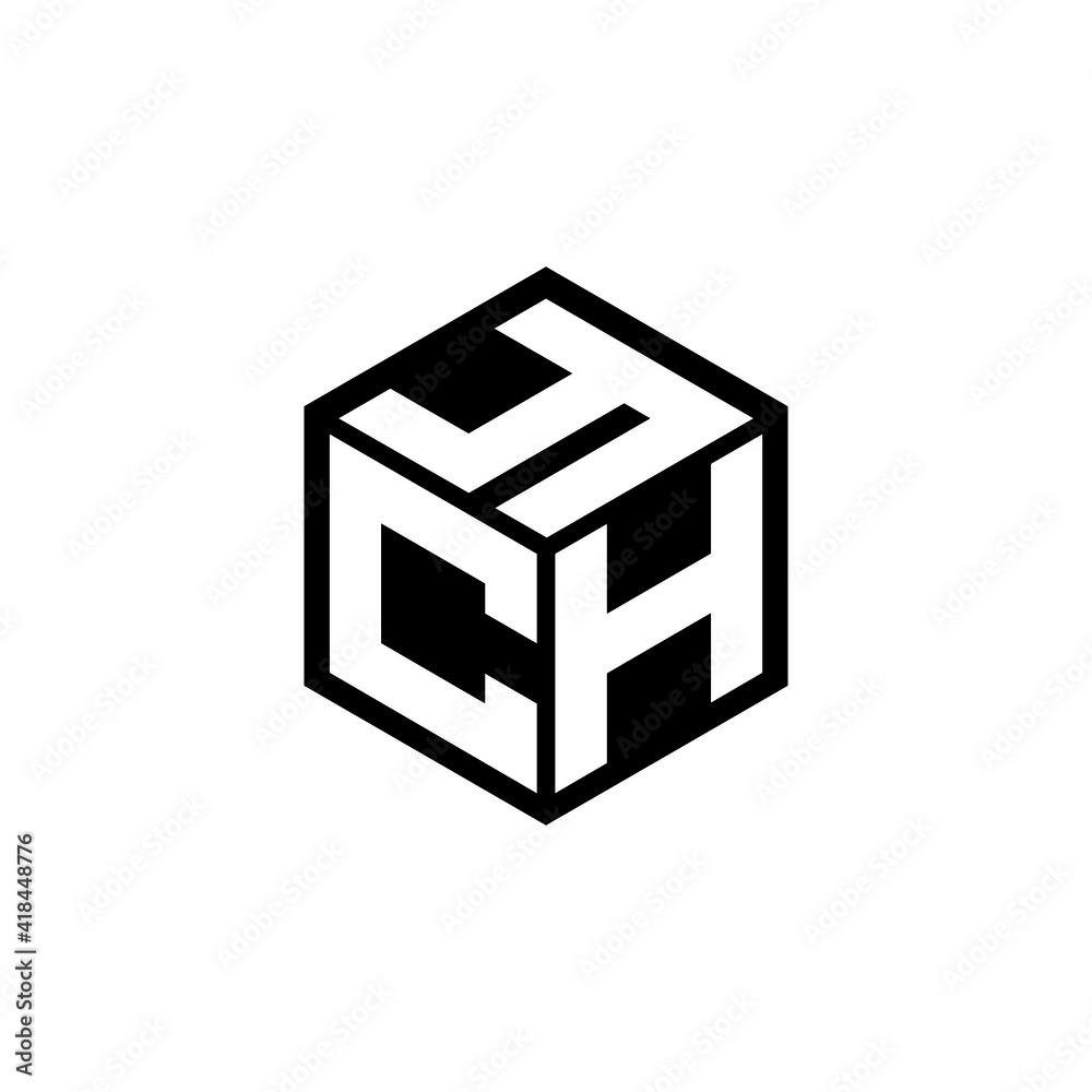 CHY letter logo design with white background in illustrator, cube logo ...