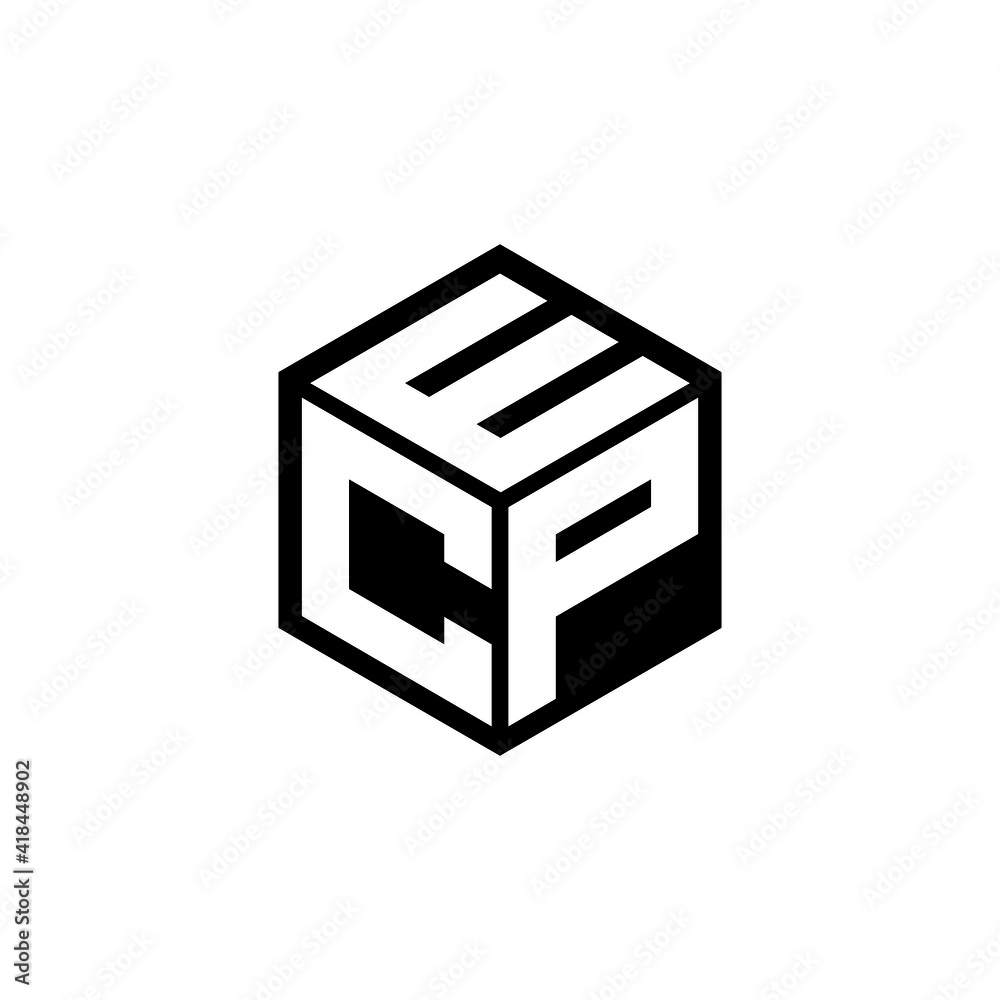CPE letter logo design with white background in illustrator, cube logo ...