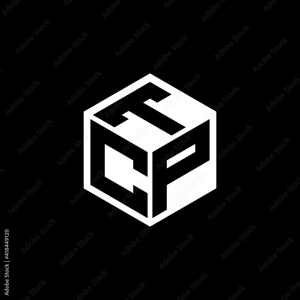 CPT letter logo design with black background in illustrator, cube logo ...