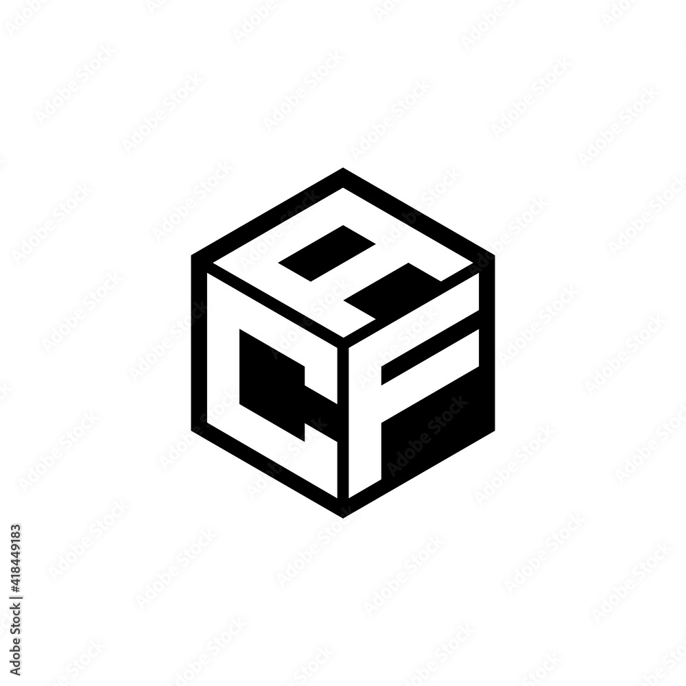 CFA letter logo design with white background in illustrator, cube logo ...