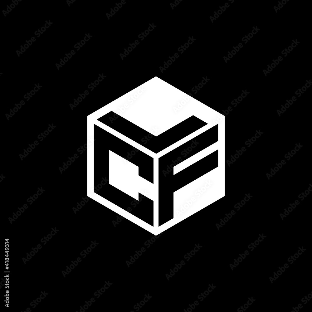 CFL letter logo design with black background in illustrator, cube logo ...