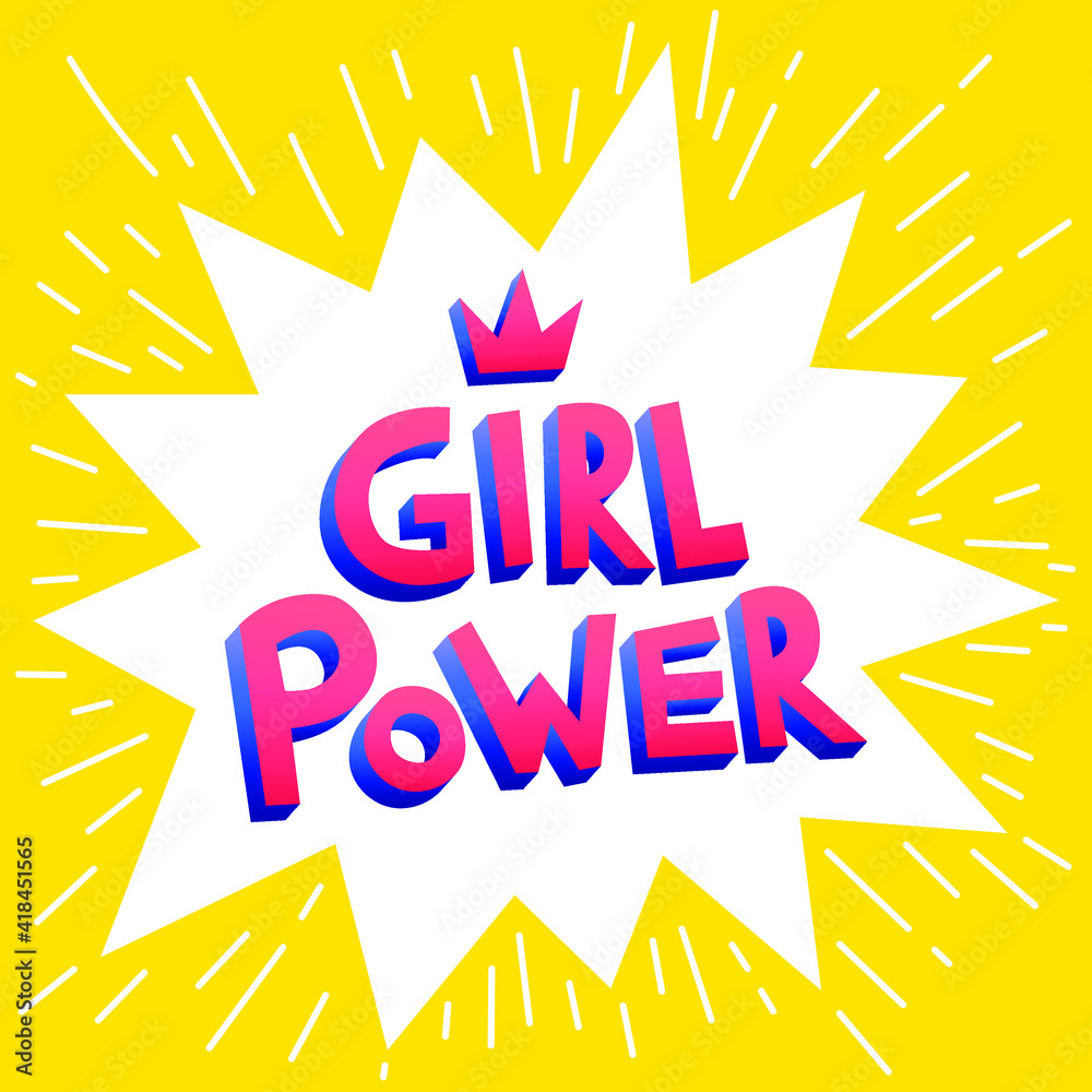 GIRL POWER vector, Graphic design of women day. Vector illustration ...