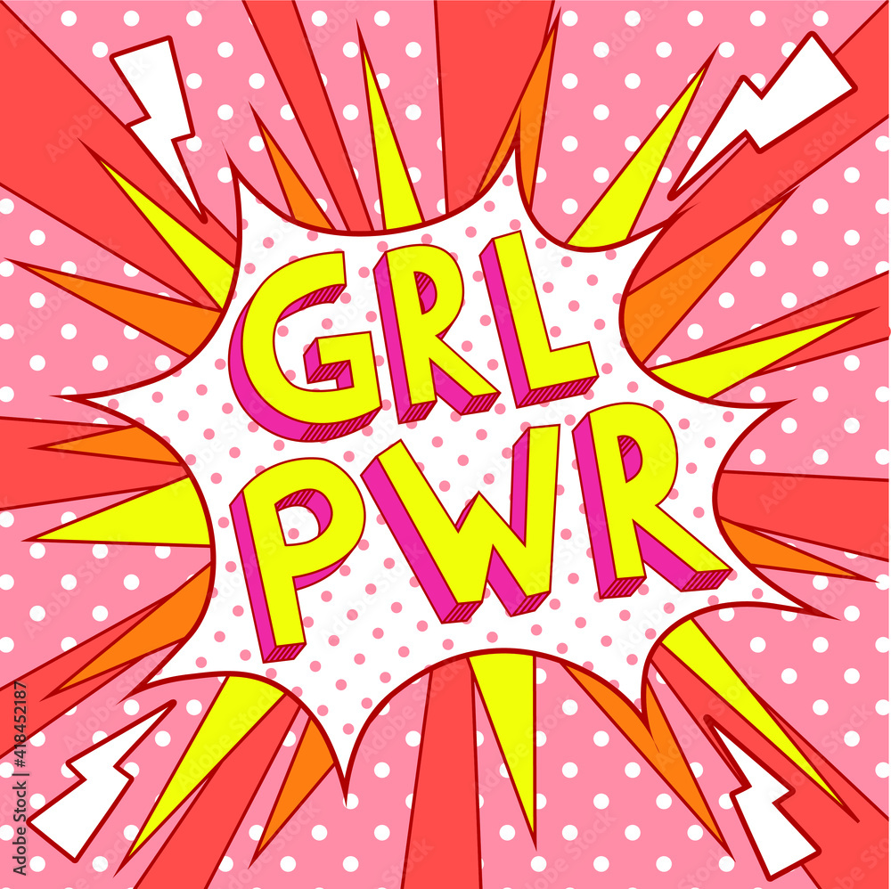 GIRL POWER vector, Graphic design of women day. Vector illustration ...