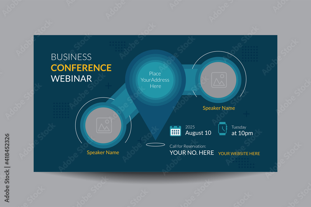 creative webinar design template with creative location icon theme ...