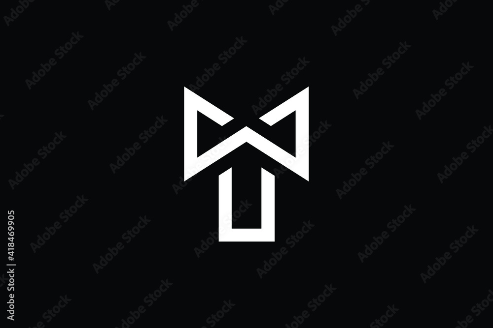 TW logo letter design on luxury background. WT logo monogram initials ...