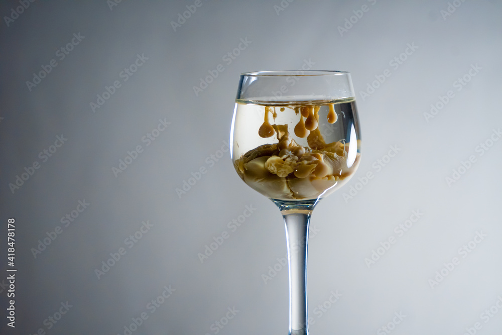 Reverse irish cream monkey brain shot drink in old fashioned elegant ...