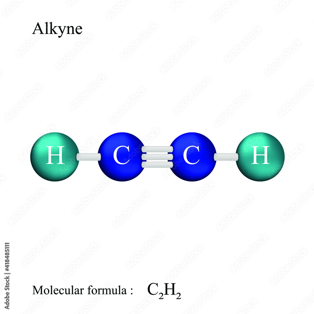 Lewis structural formula of Alkyne, molecular formula Stock Vector ...