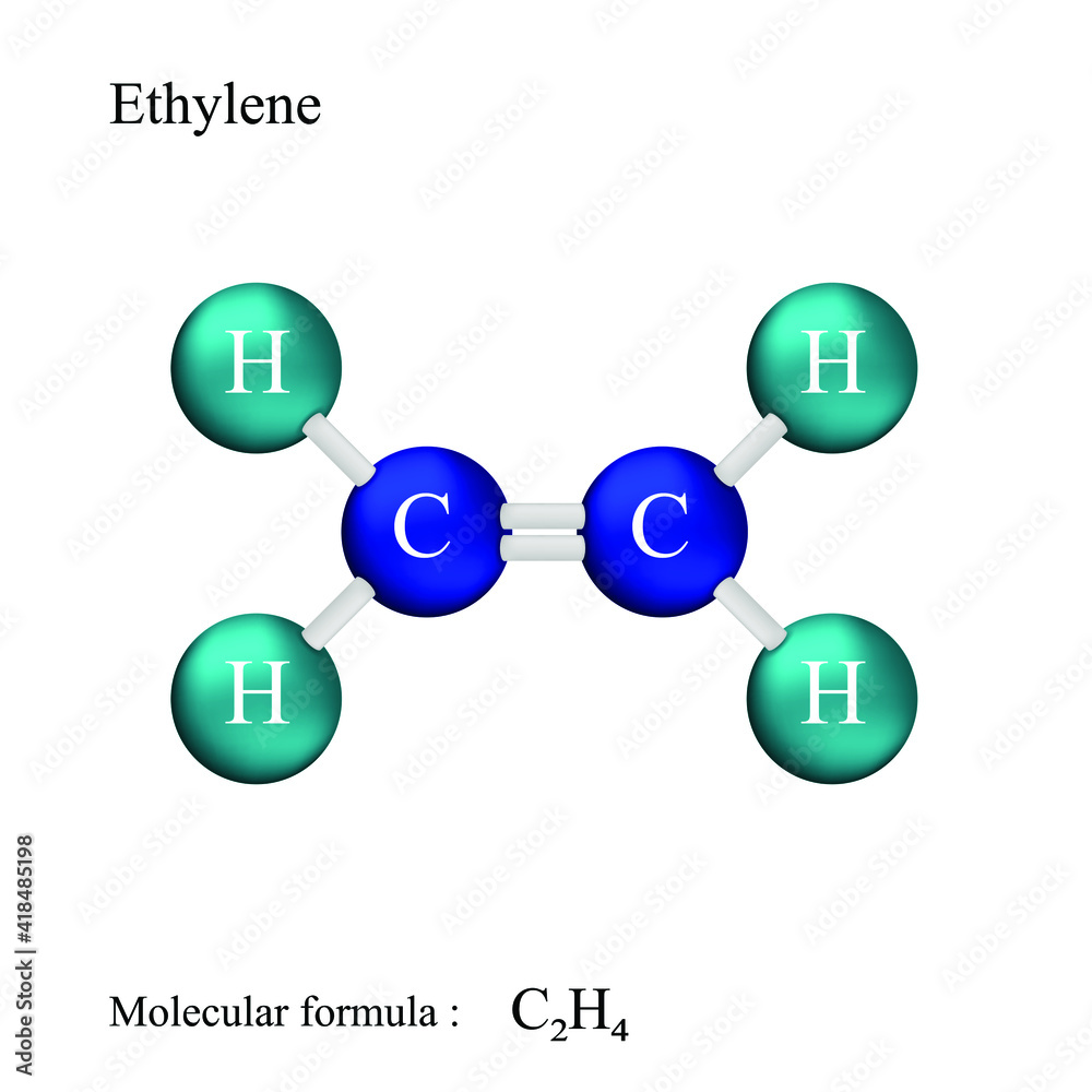 Lewis structural formula of ethylene, molecular formula Stock Vector ...