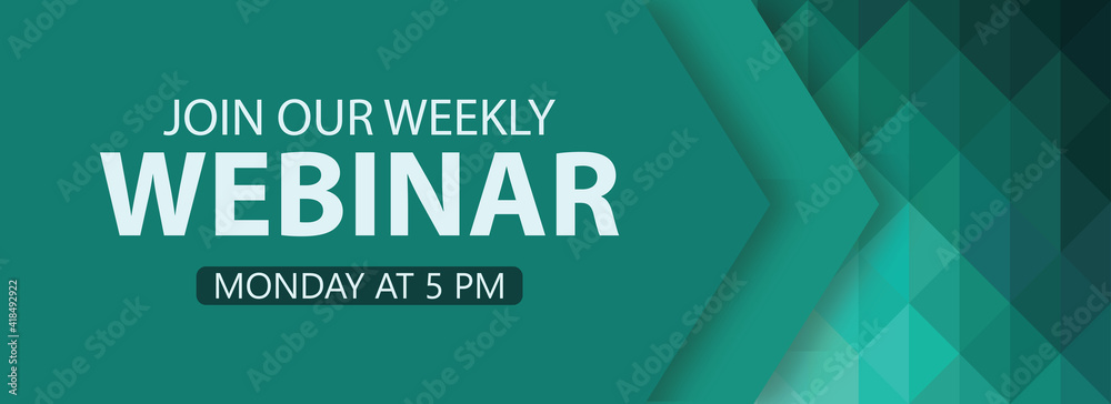 Join our weekly webinar banner, hive hexagon gradient vector design ...