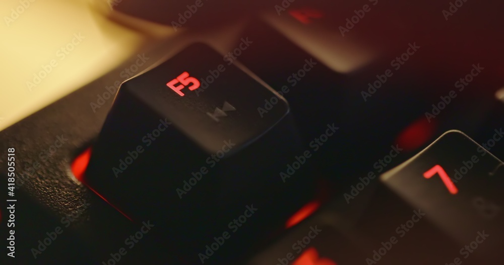 illuminated mechanical keyboard closeup photo Stock Photo | Adobe Stock
