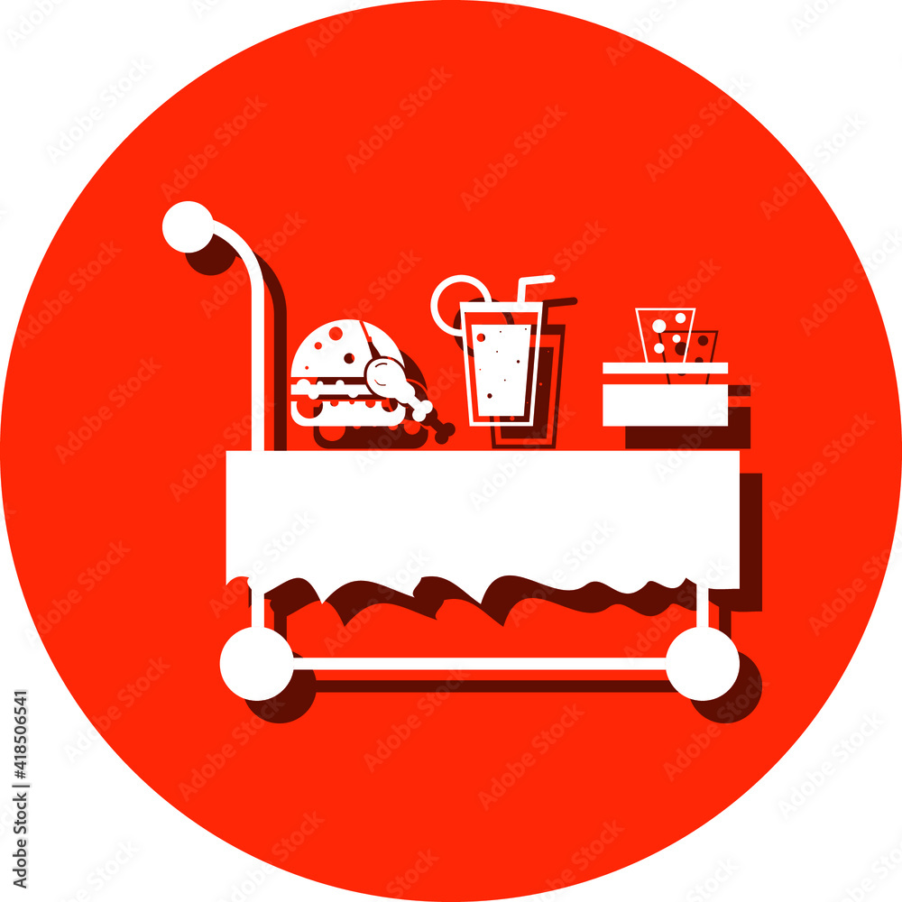 Delivery table icon, restaurant food delivery table icon. Table with ...