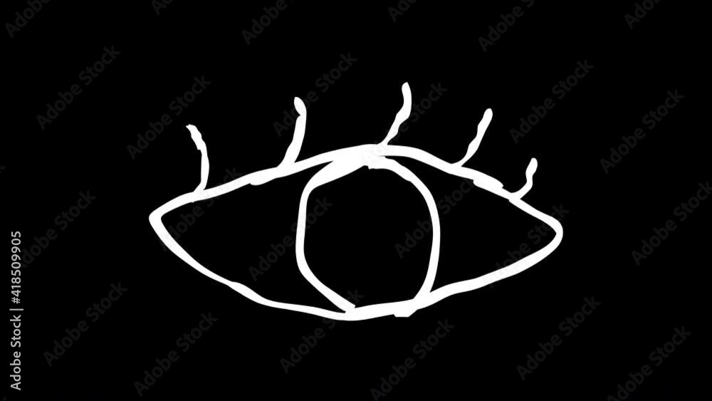 Hand drawn eyes animation. Black background. Motion graphics for your ...