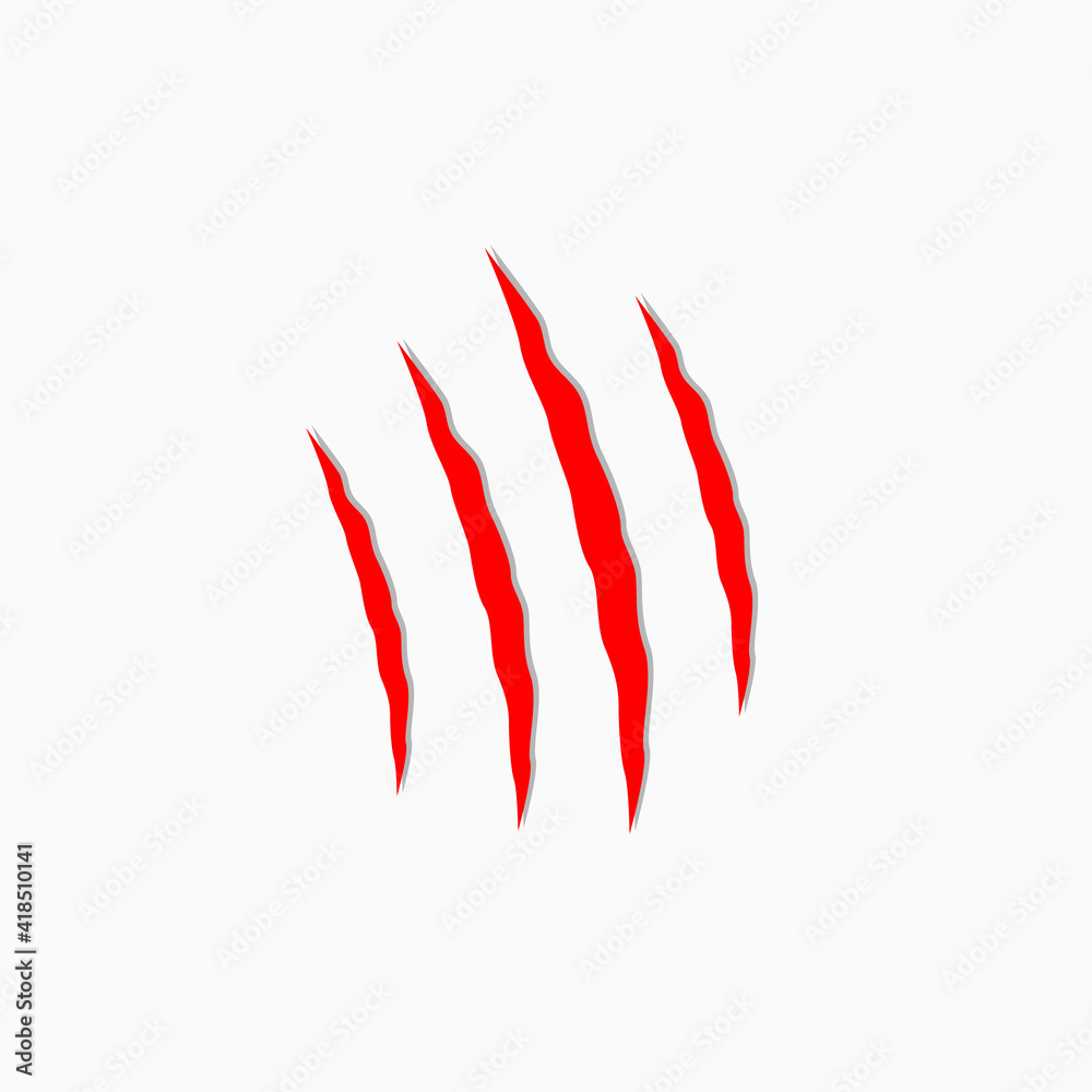 Red scratches animals. Claws scratching the cat. Vector illustration on ...