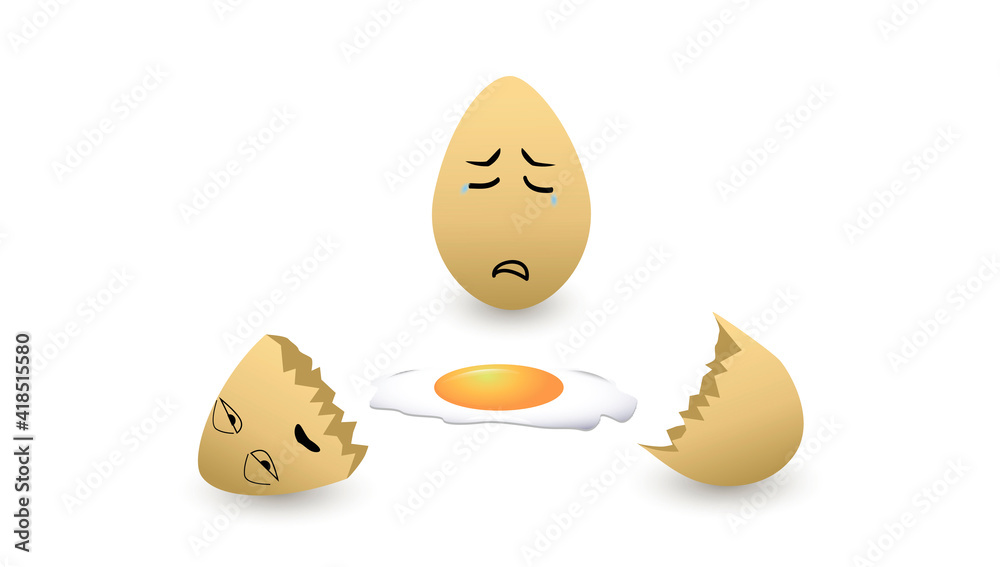 broken egg crying over a broken egg Stock Vector | Adobe Stock