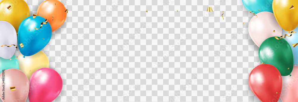 Realistic 3d balloon transparent background for party, holiday ...