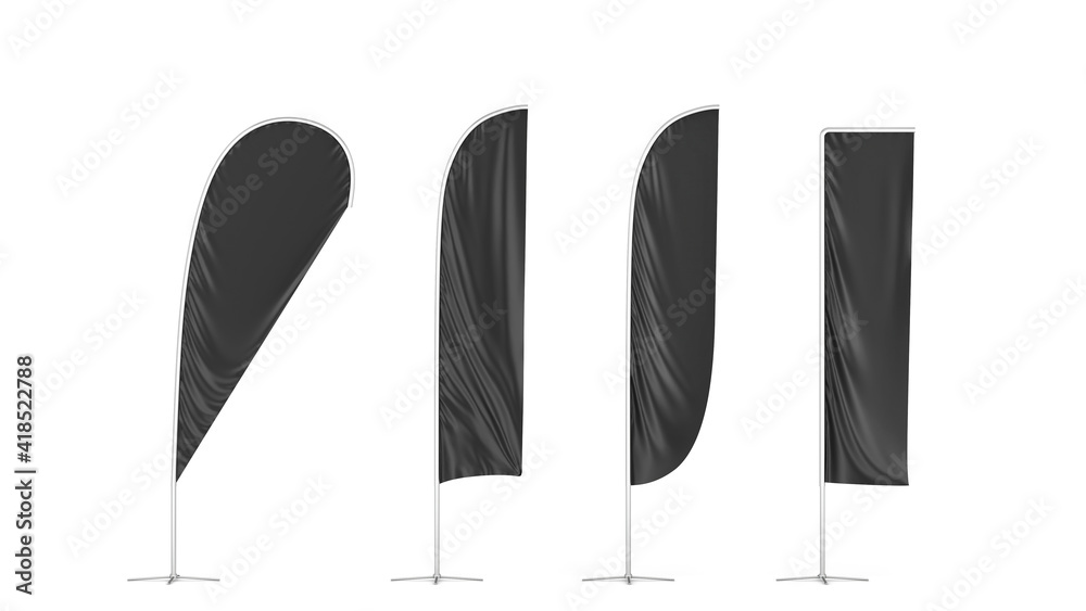 Set of blank flag banners Stock Illustration | Adobe Stock