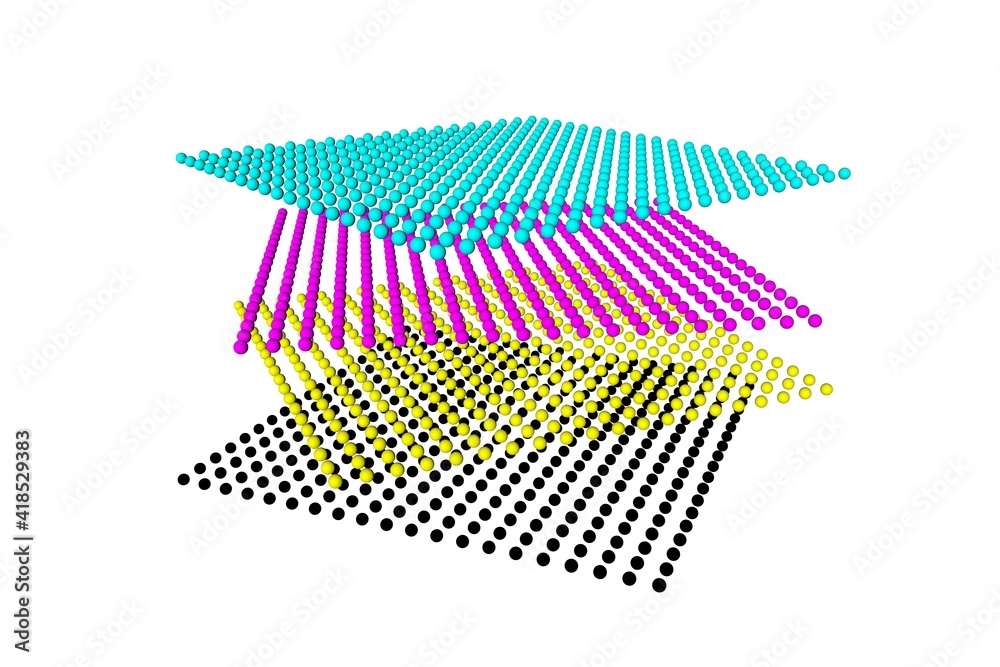 CMYK color model, press, halftone Stock Illustration | Adobe Stock