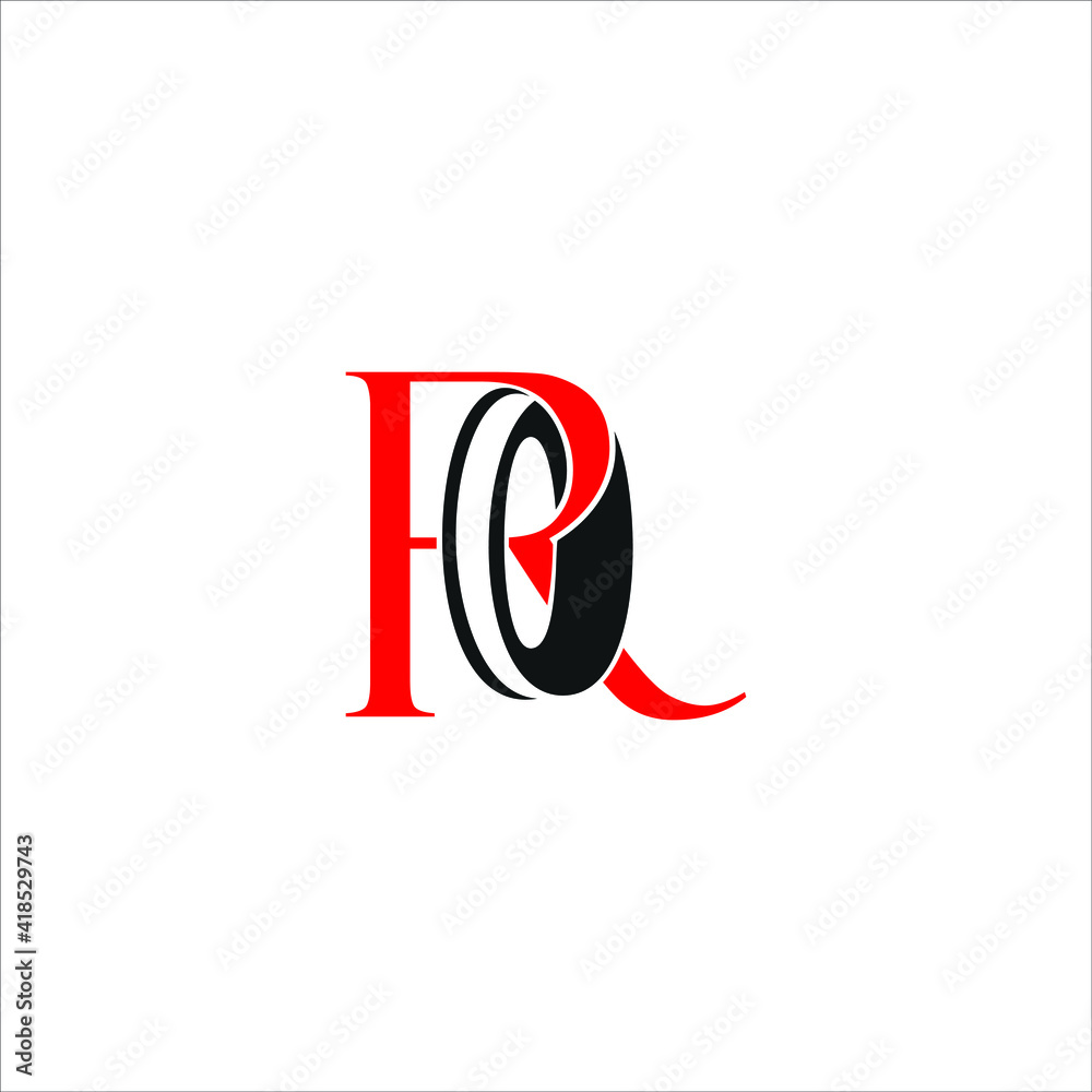 Monogram red letter R , Line Art ,O ring logo design inspiration Stock ...