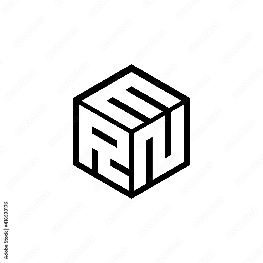 RNM letter logo design with white background in illustrator, cube logo ...