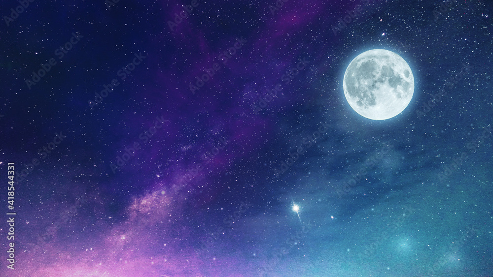 Night Sky Texture With Moon