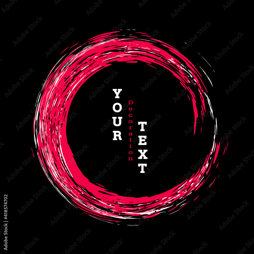 Zen ink circle emblem. Paint strokes. Multi-colored strokes. Design ...
