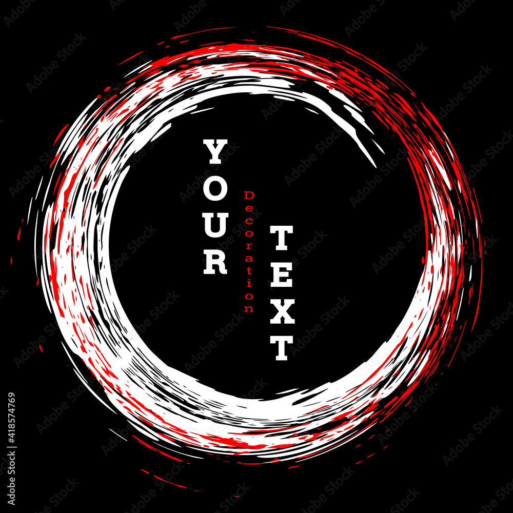 Zen ink circle emblem. Paint strokes. Multi-colored strokes. Design ...