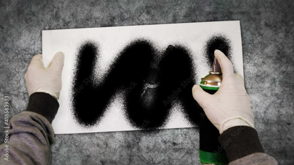 Radiation and nuclear energy warning symbol spray painted on the ...