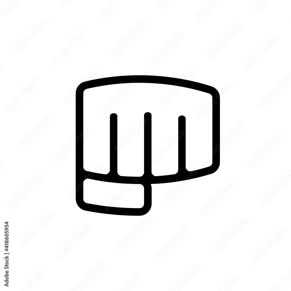Forward punch icon, fist symbol vector, fighter logo design, line art ...