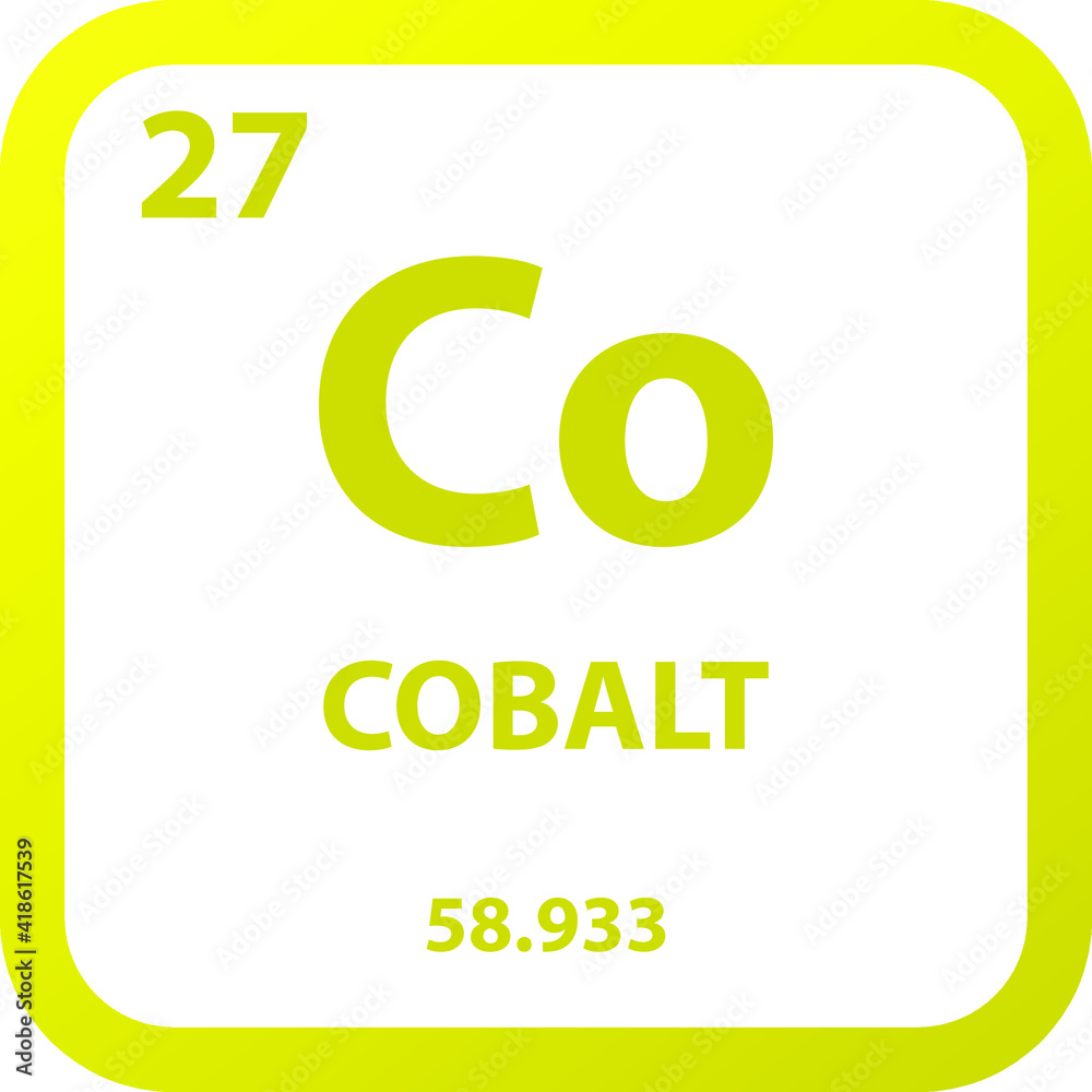 Cobalt Co Transition metal Chemical Element vector illustration diagram ...