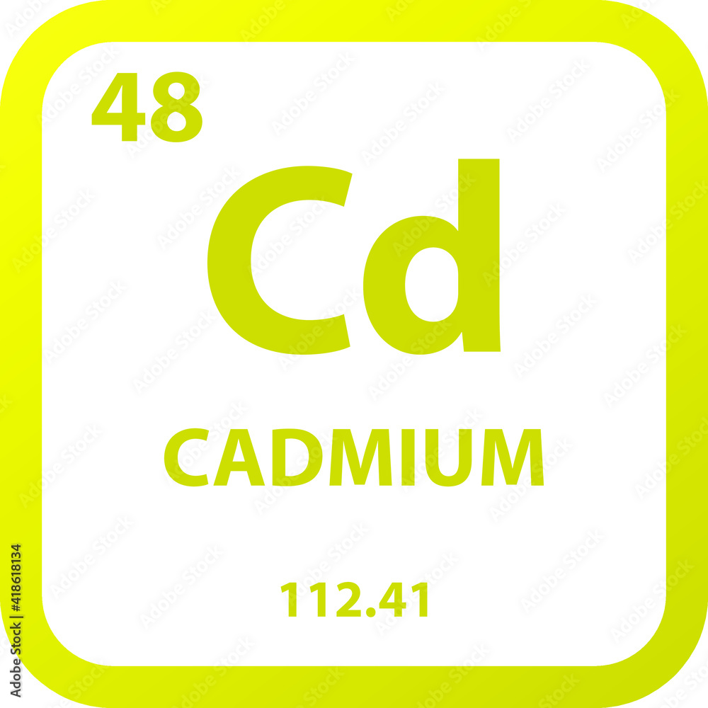 Cadmium Cd Transition metal Chemical Element vector illustration ...