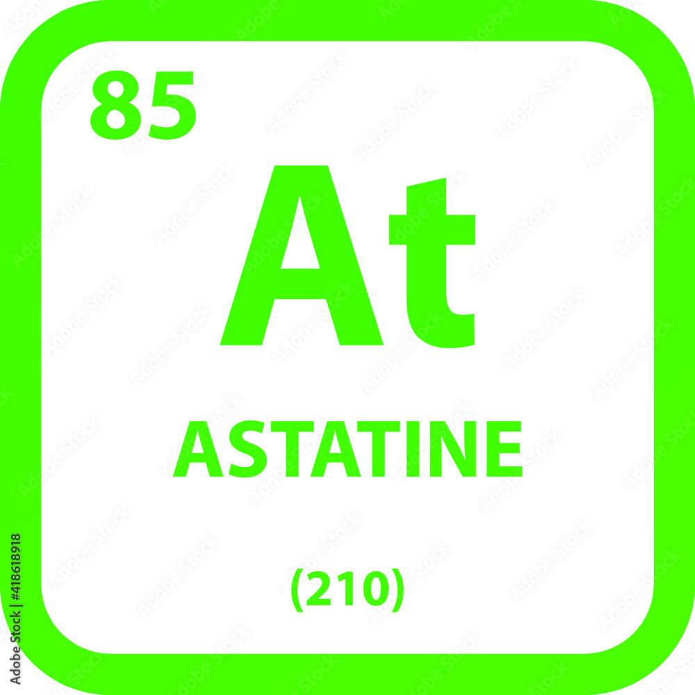 Astatine At Halogen Chemical Element vector illustration diagram, with ...