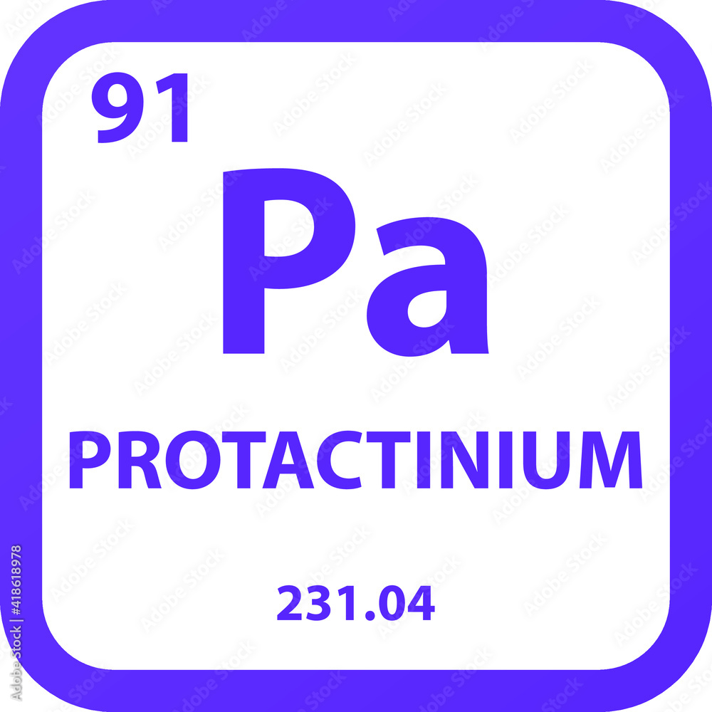 Protactinium Pa Actinoid Chemical Element vector illustration diagram ...