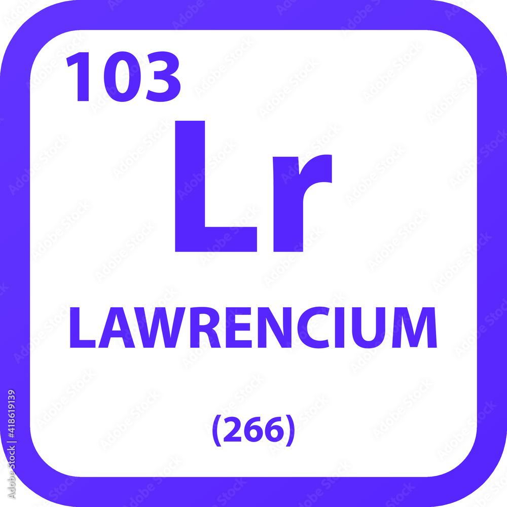 Lawrencium Lr Actinoid Chemical Element vector illustration diagram ...