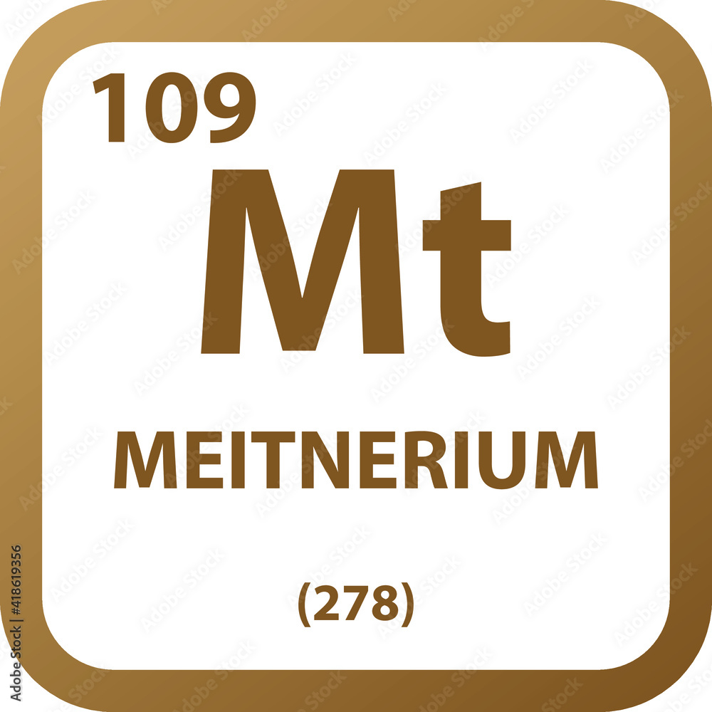 Meitnerium Mt Chemical Element vector illustration diagram, with atomic ...