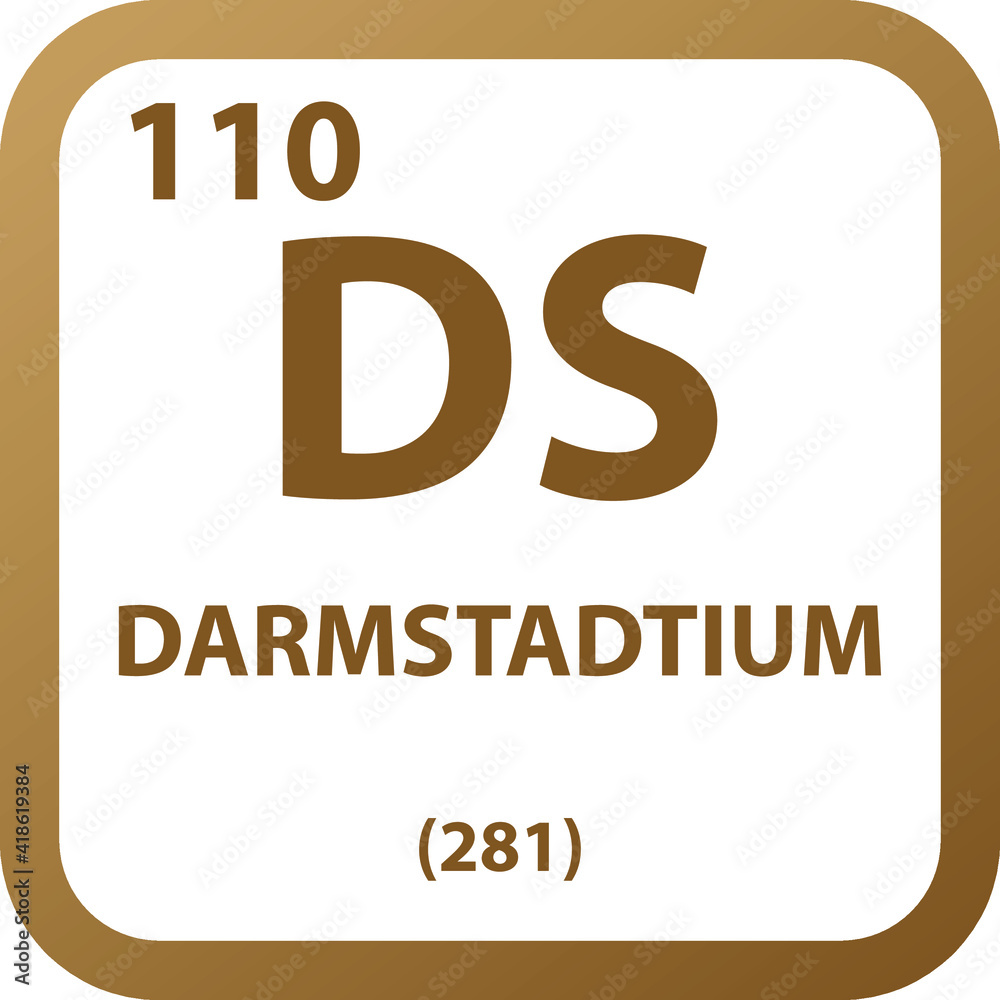 Darmstadtium Ds Chemical Element vector illustration diagram, with ...