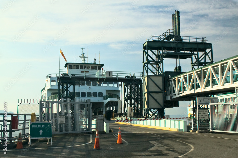 Seattle to Bremerton Ferry Dock Stock Photo | Adobe Stock