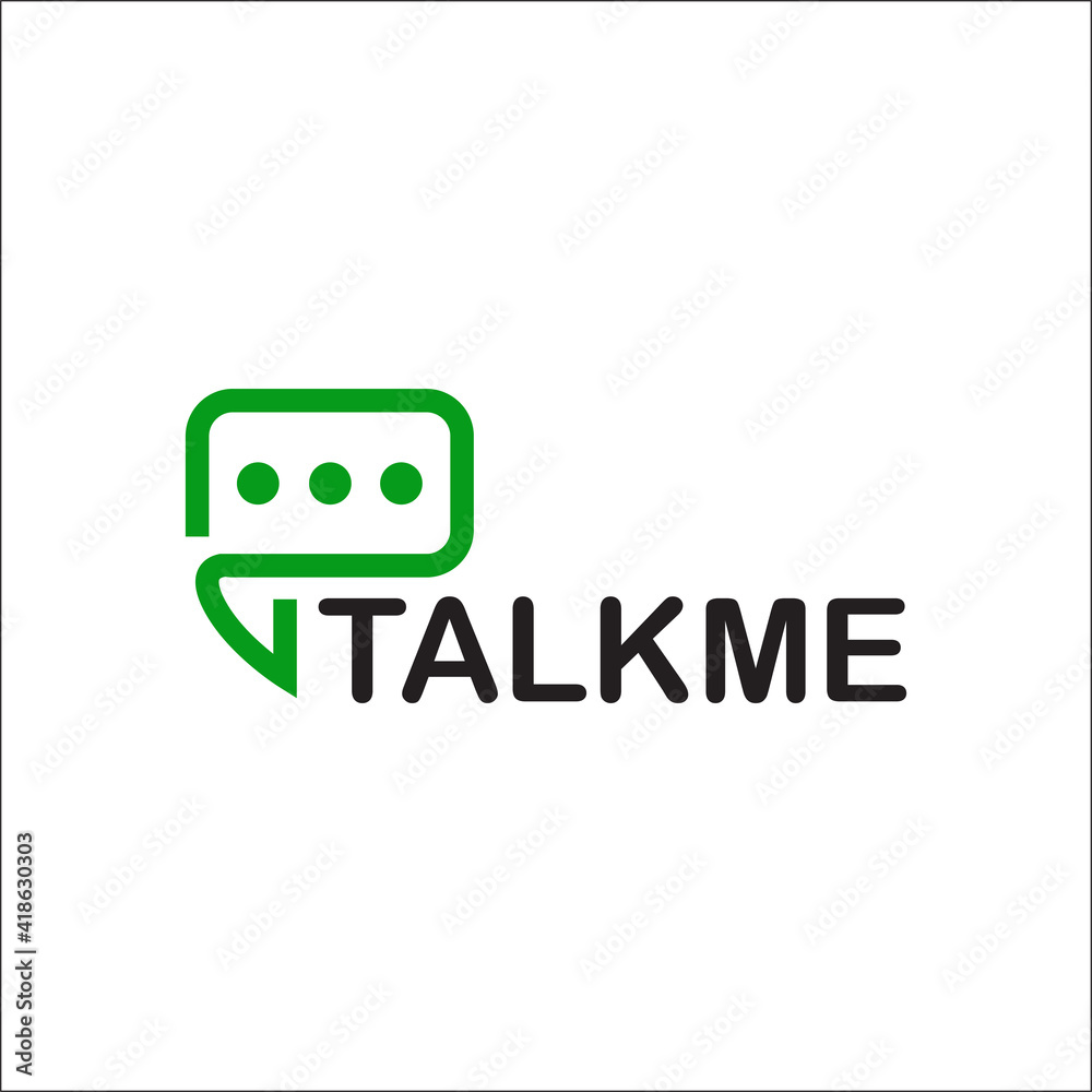 simple chat line art in green color. design for identity. Stock Vector ...