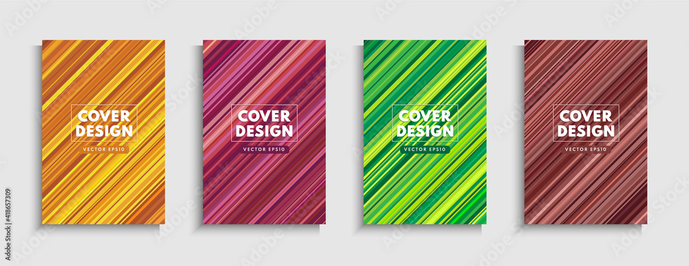 Set of colorful diagonal stripes line on background. Modern and Minimal ...