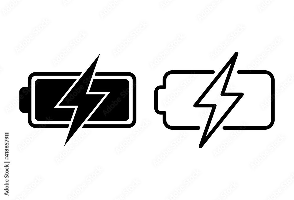 Battery icon set. battery charge level. battery Charging icon Stock ...